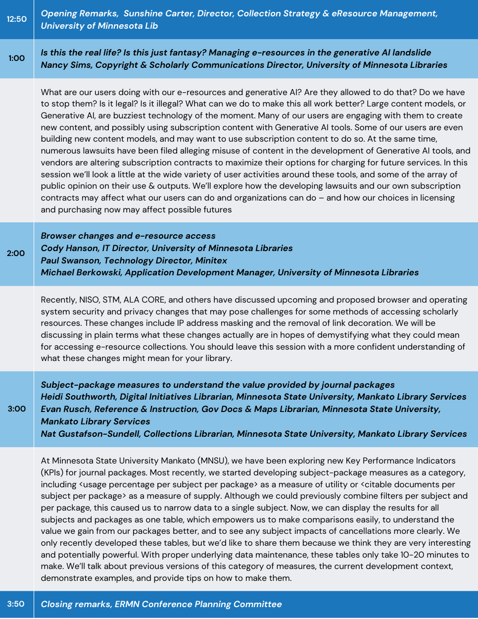 2024 Electronic Resources Minnesota (ERMN) Conference | Minitex